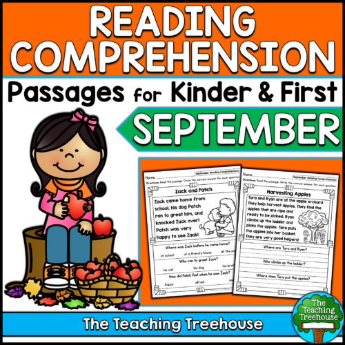 September Reading Comprehension Passages for Kindergarten and First ...