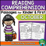 October Reading Comprehension Passages for Kindergarten and First Grade ...