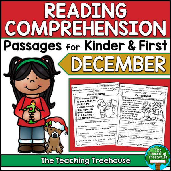December Reading Comprehension Passages for Kindergarten and First ...