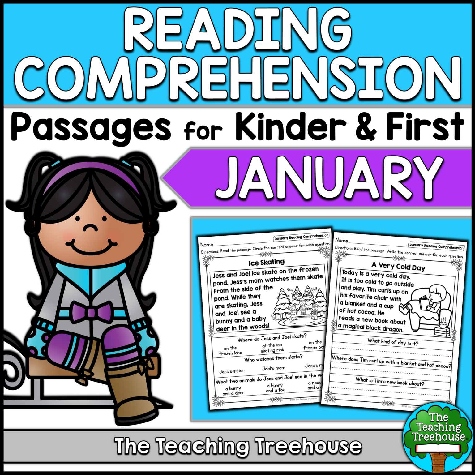 January Reading Comprehension Passages for Kindergarten and First Grade ...