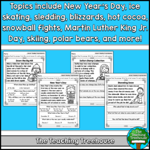 January Reading Comprehension Passages for Kindergarten and First Grade ...