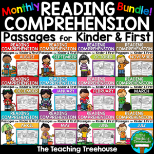 Monthly Reading Comprehension Passages for Kindergarten and First ...