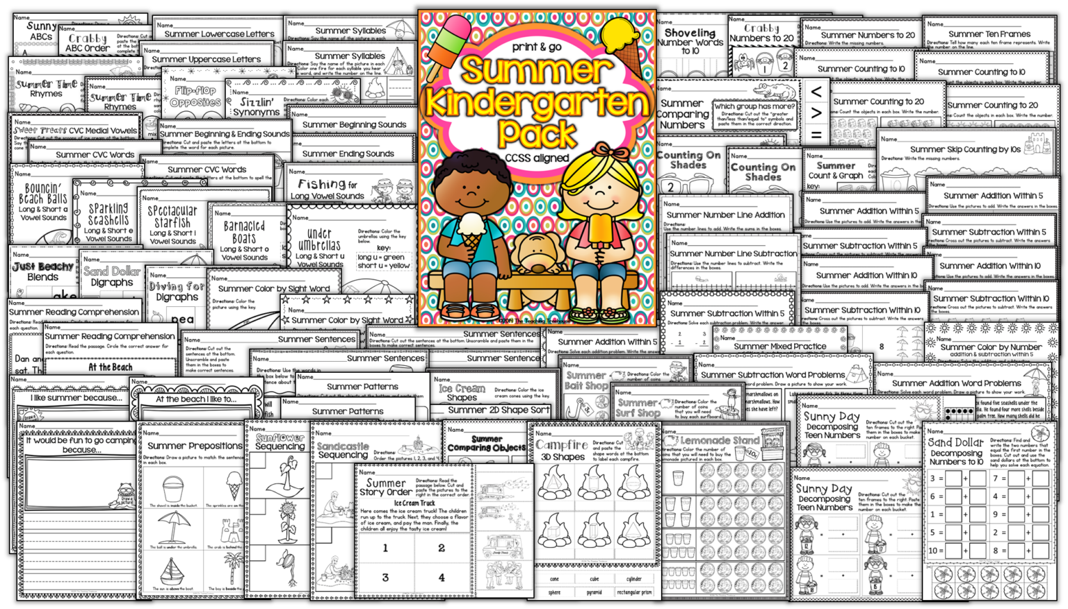 Four Seasons Kindergarten Pack Bundle, No Prep, CCSS Aligned | Made By ...