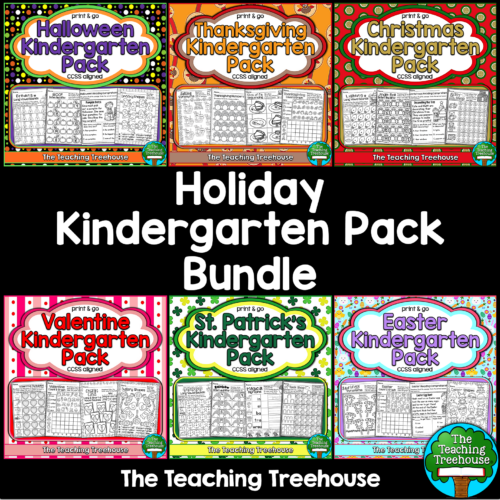 Holiday Kindergarten Pack Bundle, No Prep, CCSS Aligned | Made By Teachers