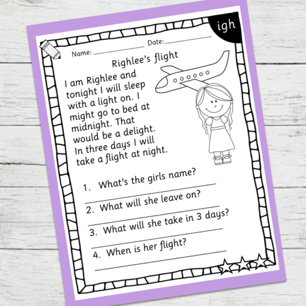 RWI Reading Comprehension (Book 2) for Set 1 and Set 2 phonics sounds ...