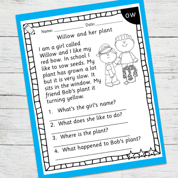RWI Reading Comprehension (Book 2) for Set 1 and Set 2 phonics sounds ...