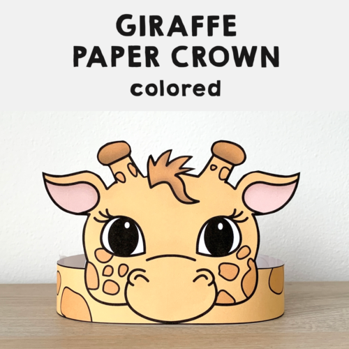 Giraffe Paper Crown Printable Africa Animal Costume Craft | Made By ...