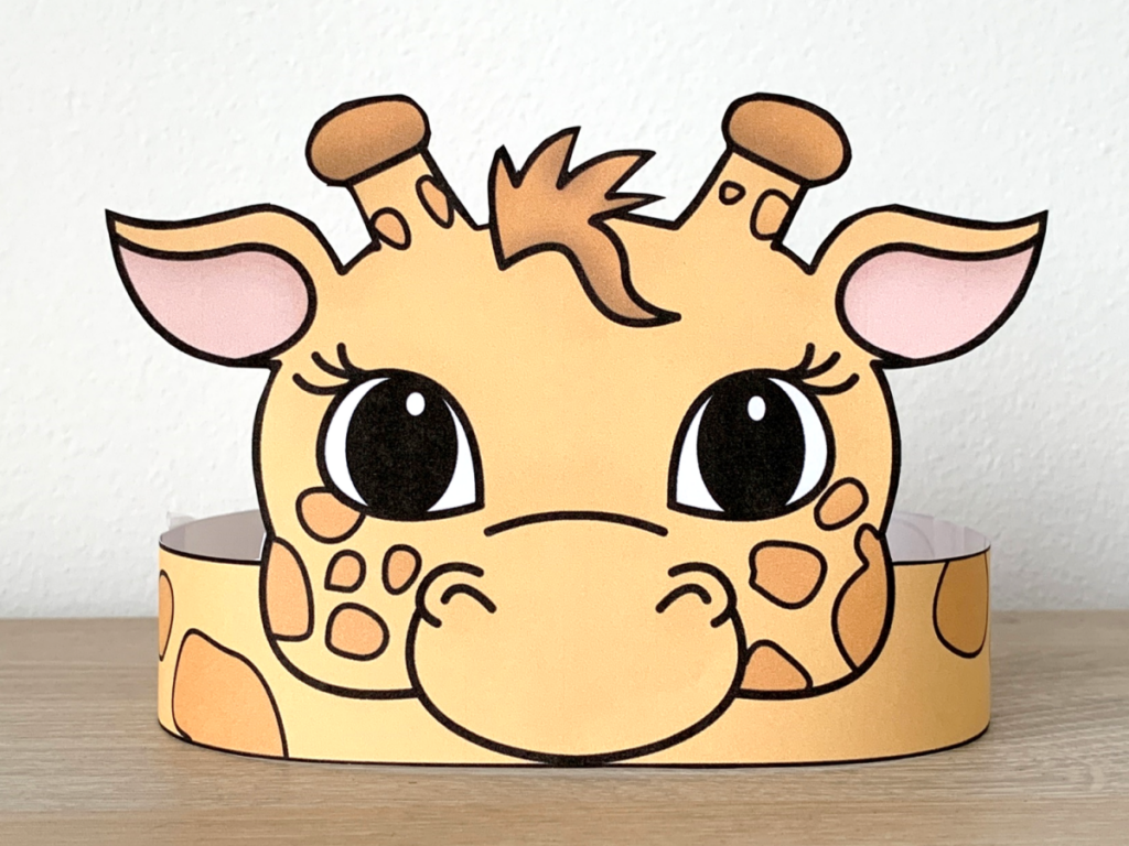Giraffe Paper Crown Printable Africa Animal Costume Craft | Made By ...