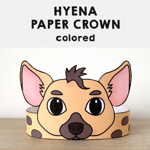 Hyena Paper Crown Printable Africa Animal Costume Craft - Made By Teachers