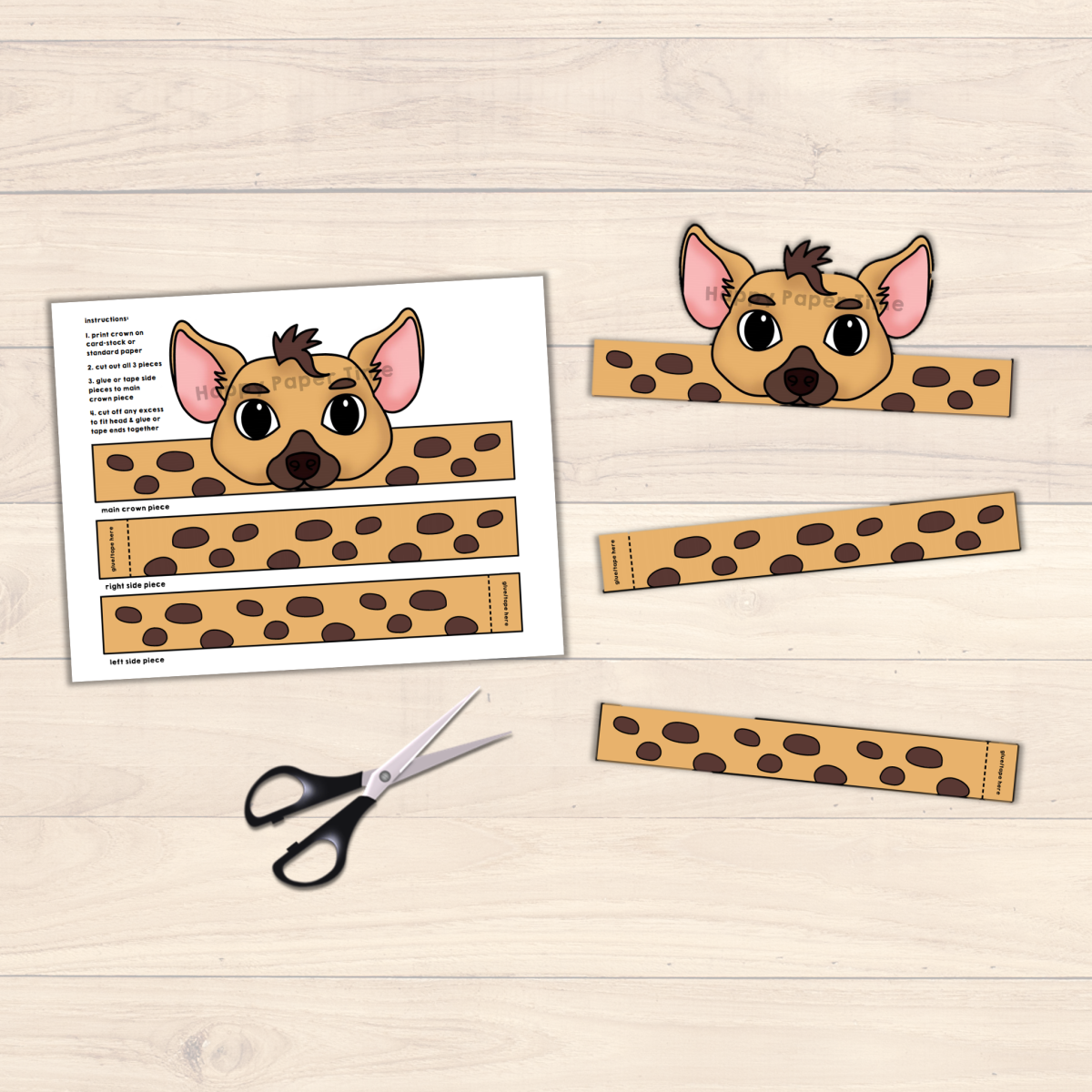 Hyena Paper Crown Printable Africa Animal Costume Craft | Made By Teachers
