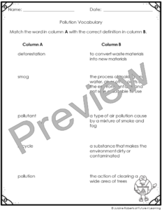 Pollution Worksheets Water Air Land Noise - Made By Teachers