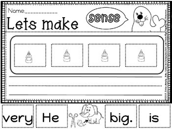 CVC Cut and glue sentences- distance learning | Made By Teachers