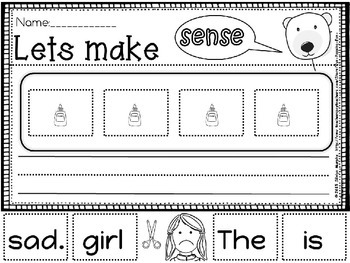 CVC Cut and glue sentences- distance learning | Made By Teachers