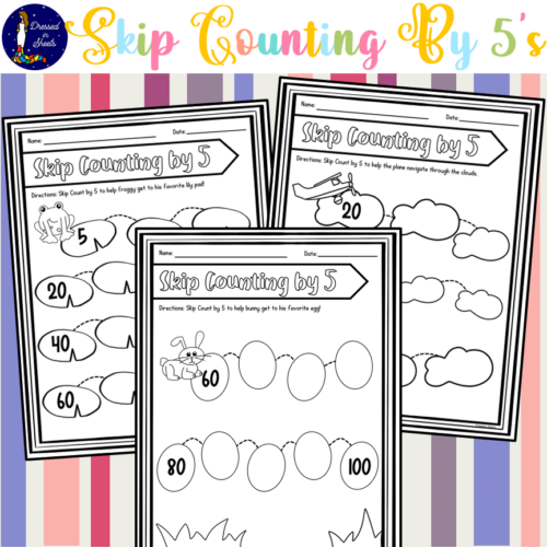 Skip Counting by 2, 3, 4, 5, 6, 7, 8, 9, 10 Worksheets BUNDLE - Made By ...