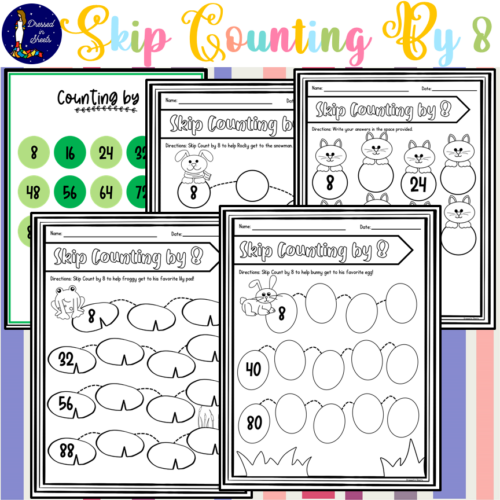 Skip Counting by 2, 3, 4, 5, 6, 7, 8, 9, 10 Worksheets BUNDLE - Made By ...