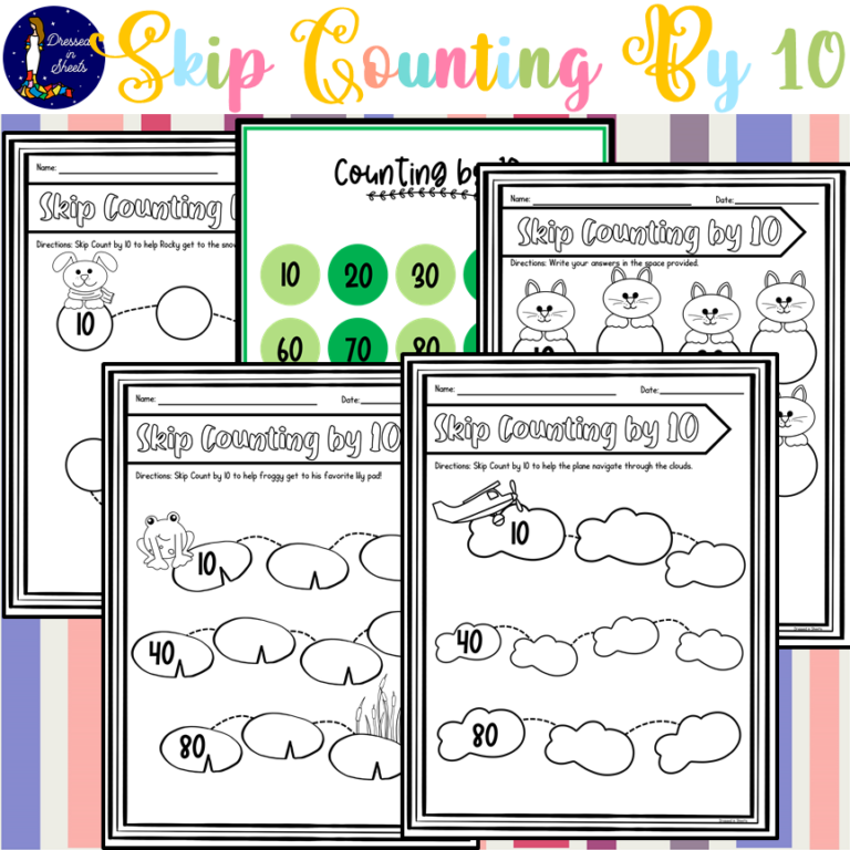Skip Counting by 2, 3, 4, 5, 6, 7, 8, 9, 10 Worksheets BUNDLE | Made By ...