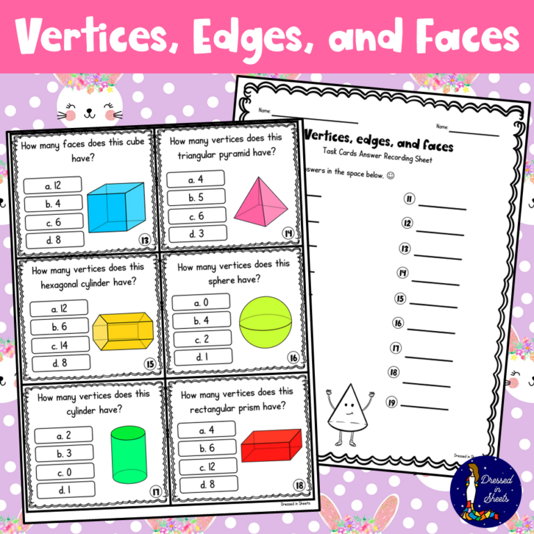 Vertices, Edges, and Faces Task Cards | Made By Teachers