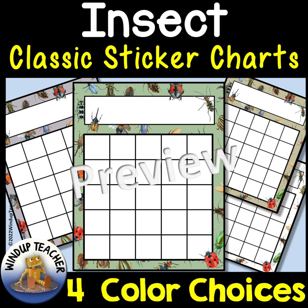 Insect Sticker Charts Classic Line - Made By Teachers