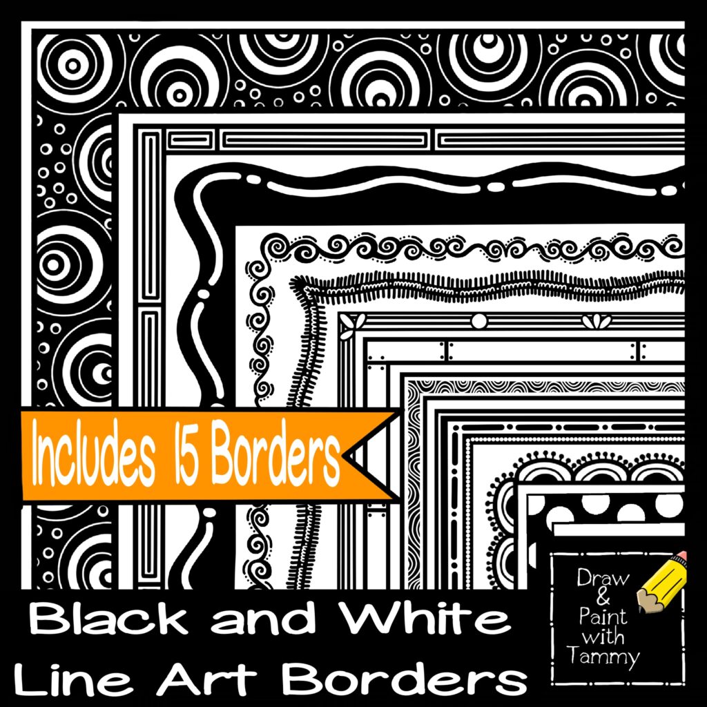 15 Black and White Line Art Borders | Made By Teachers