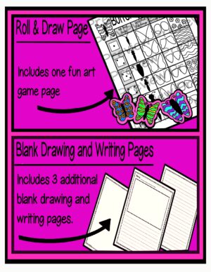 Butterfly Roll & Draw Printable Spring and Easter Art Activity Game ...
