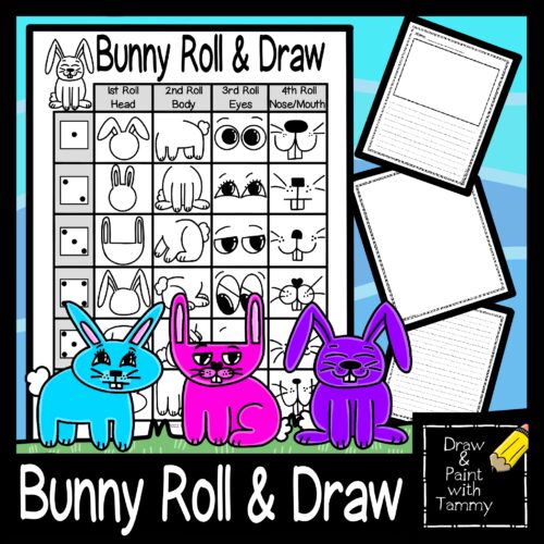 Bunny Roll and Draw Spring and Easter Printable Art Activity Game ...
