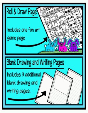 Bunny Roll and Draw Spring and Easter Printable Art Activity Game ...