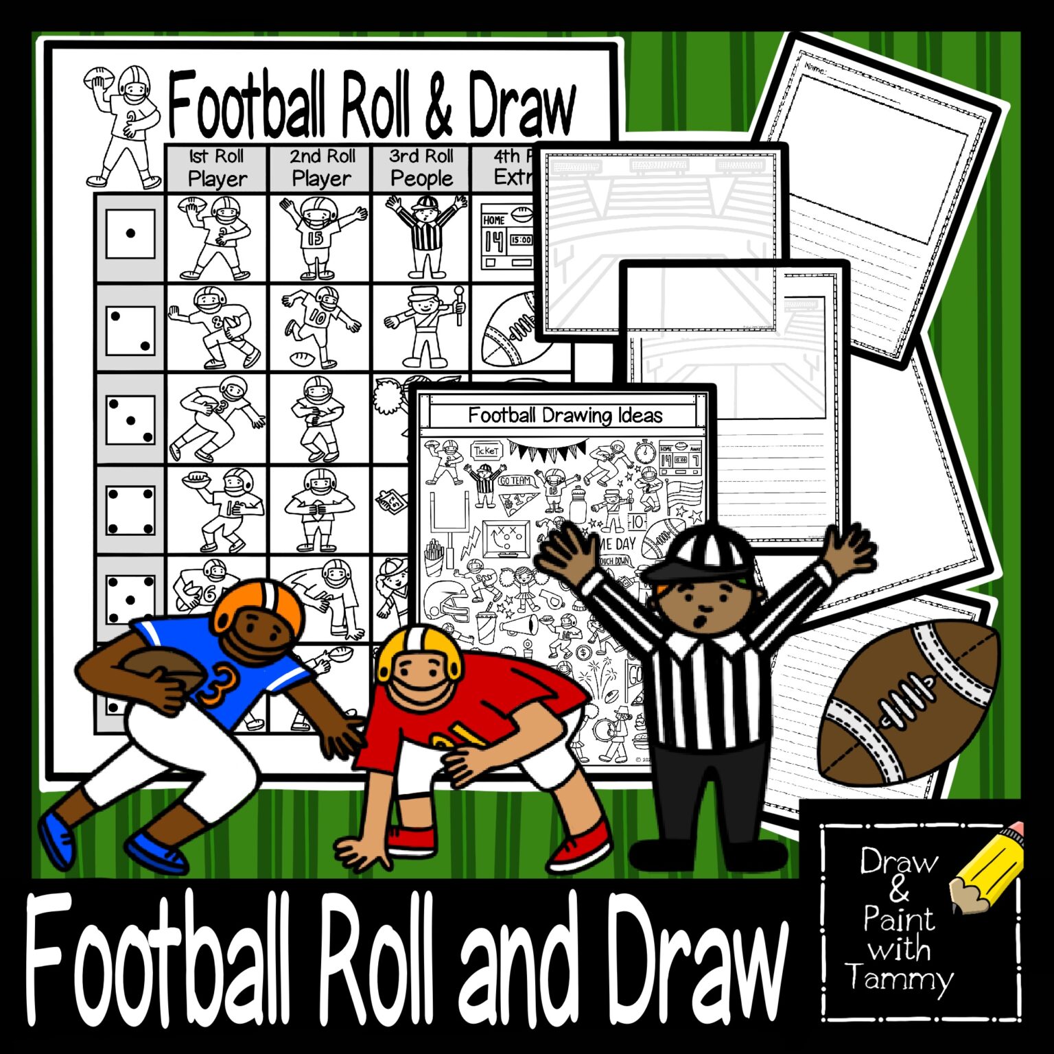 Football Roll and Draw Printable Art Game | Made By Teachers
