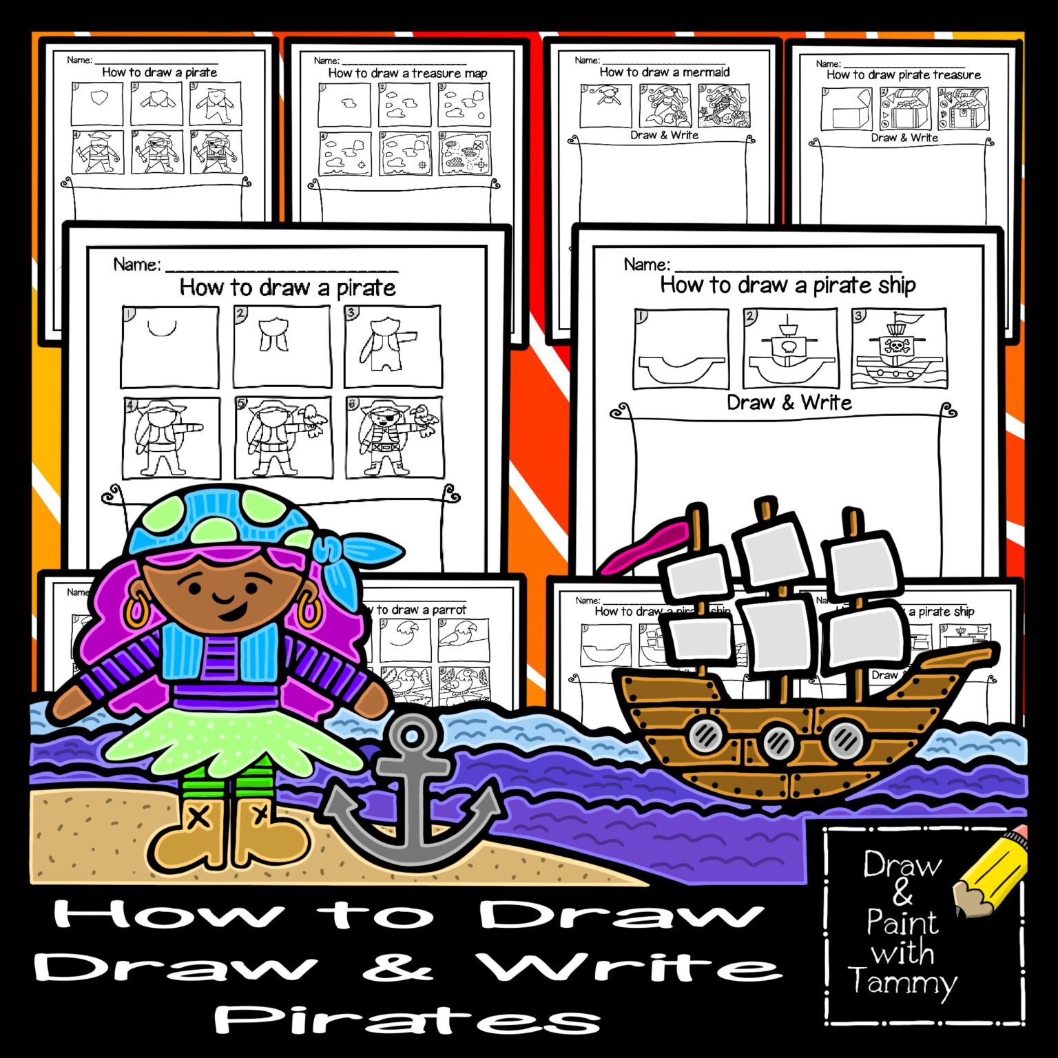 How to draw pirates with draw and write printable pages - Made By Teachers