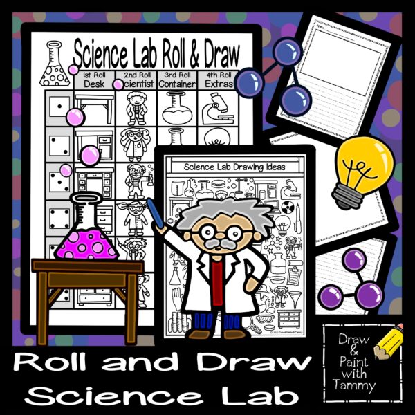 Science Lab Roll and Draw Printable Art Game | Made By Teachers