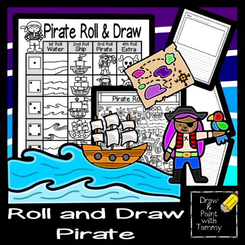 Pirate Roll and Draw Printable Art Game - Made By Teachers