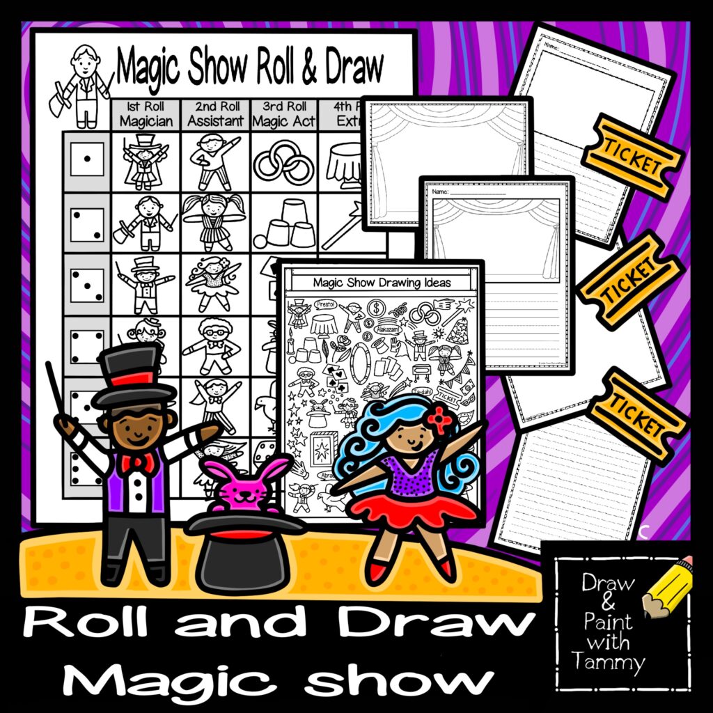 Magic Show Roll and Draw Printable Art Game | Made By Teachers