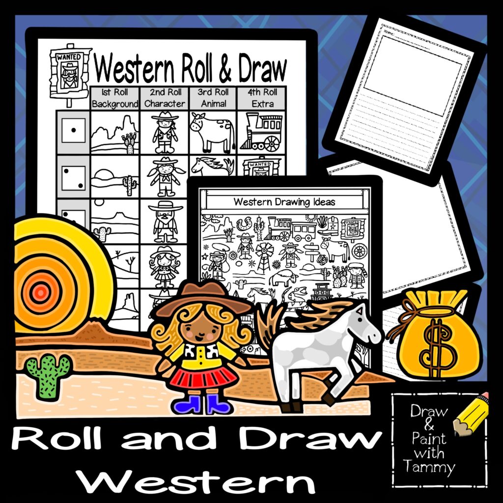 Western Roll and Draw Printable Art Game | Made By Teachers