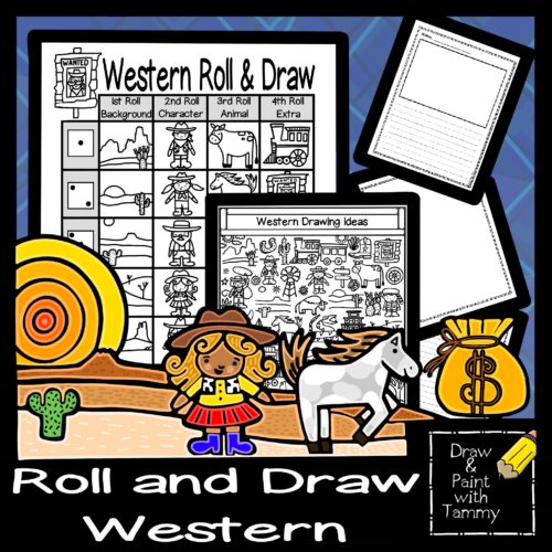 Western Roll and Draw Printable Art Game | Made By Teachers