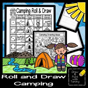 Camping Roll and Draw Printable Summer Art Drawing Game - Made By Teachers