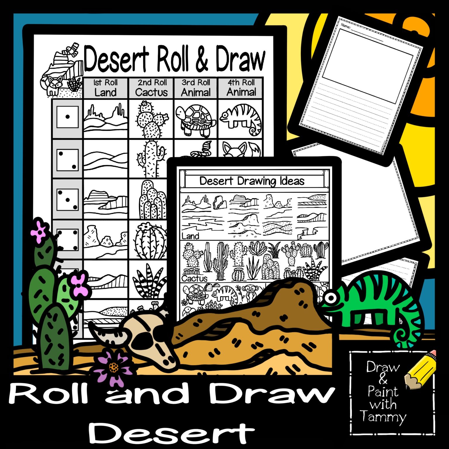 Desert Roll and Draw Printable Art Activity Game - Made By Teachers