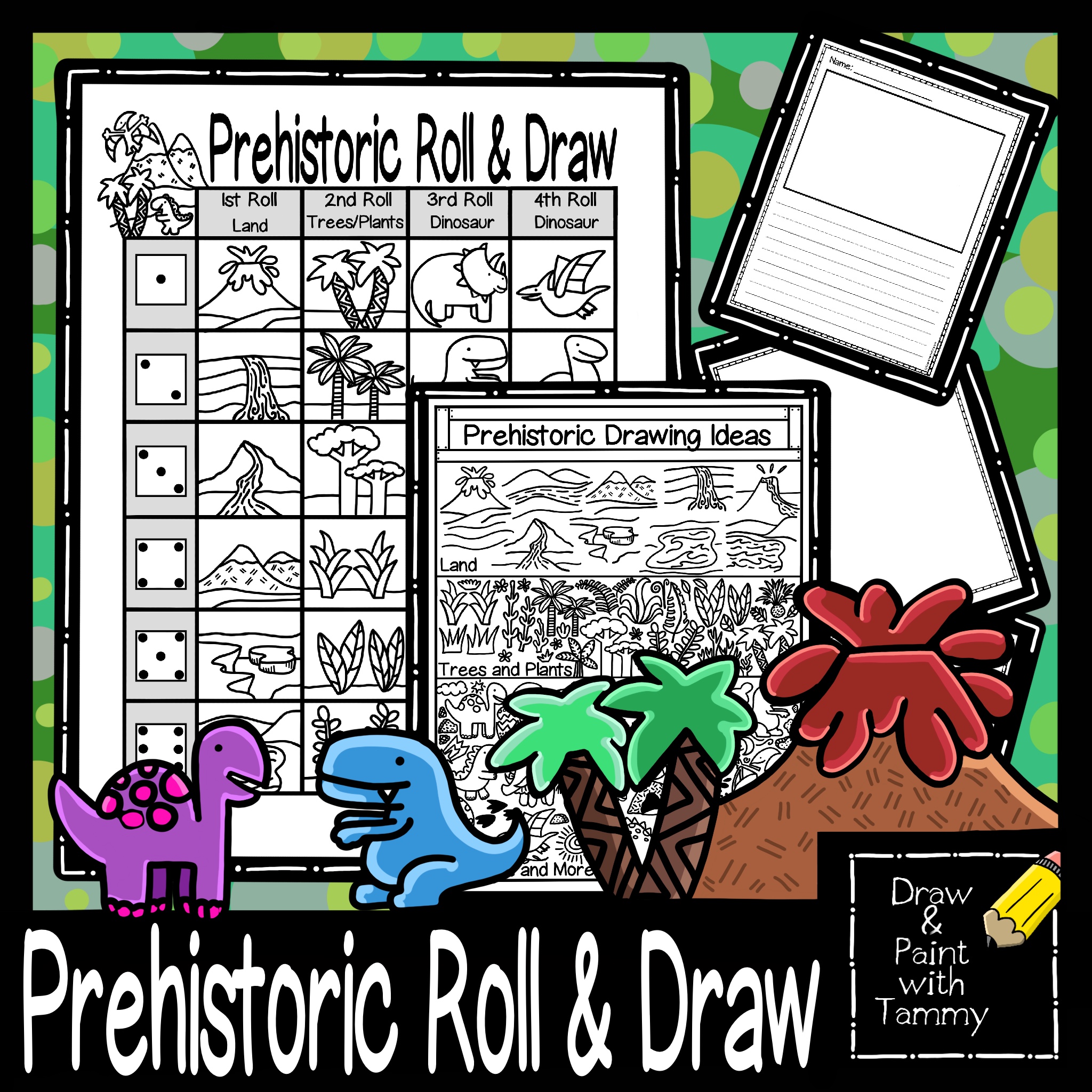 Bunny Roll and Draw Spring and Easter Printable Art Activity Game ...