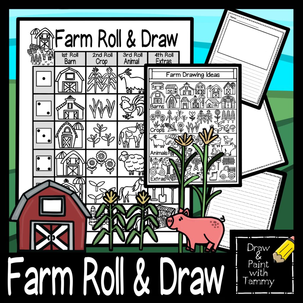 Farm Roll and Draw Printable Art Activity | Made By Teachers