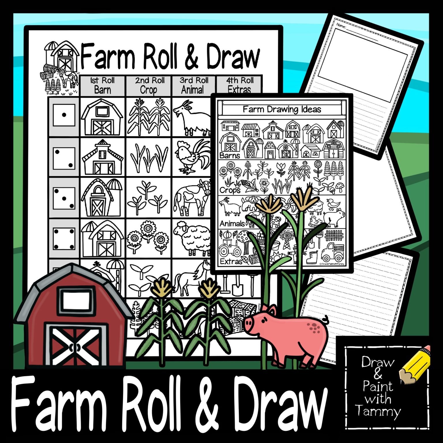 Farm Roll and Draw Printable Art Activity | Made By Teachers