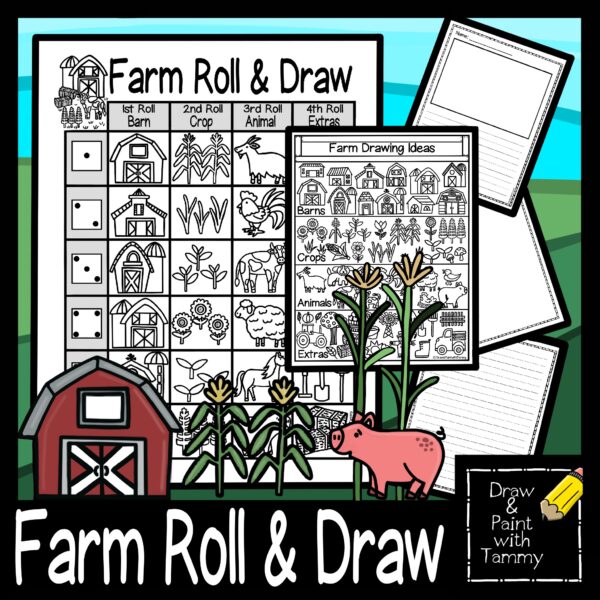 Farm Roll and Draw Printable Art Activity | Made By Teachers