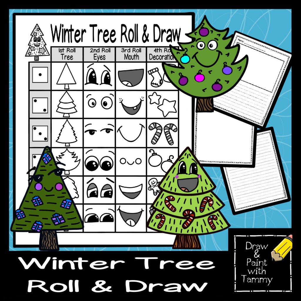 Winter Tree Roll and Draw Printable Art Activity | Made By Teachers