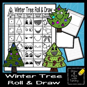 Winter Tree Roll and Draw Printable Art Activity - Made By Teachers