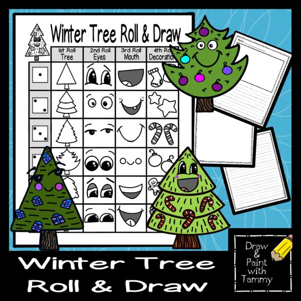 Winter Tree Roll and Draw Printable Art Activity | Made By Teachers