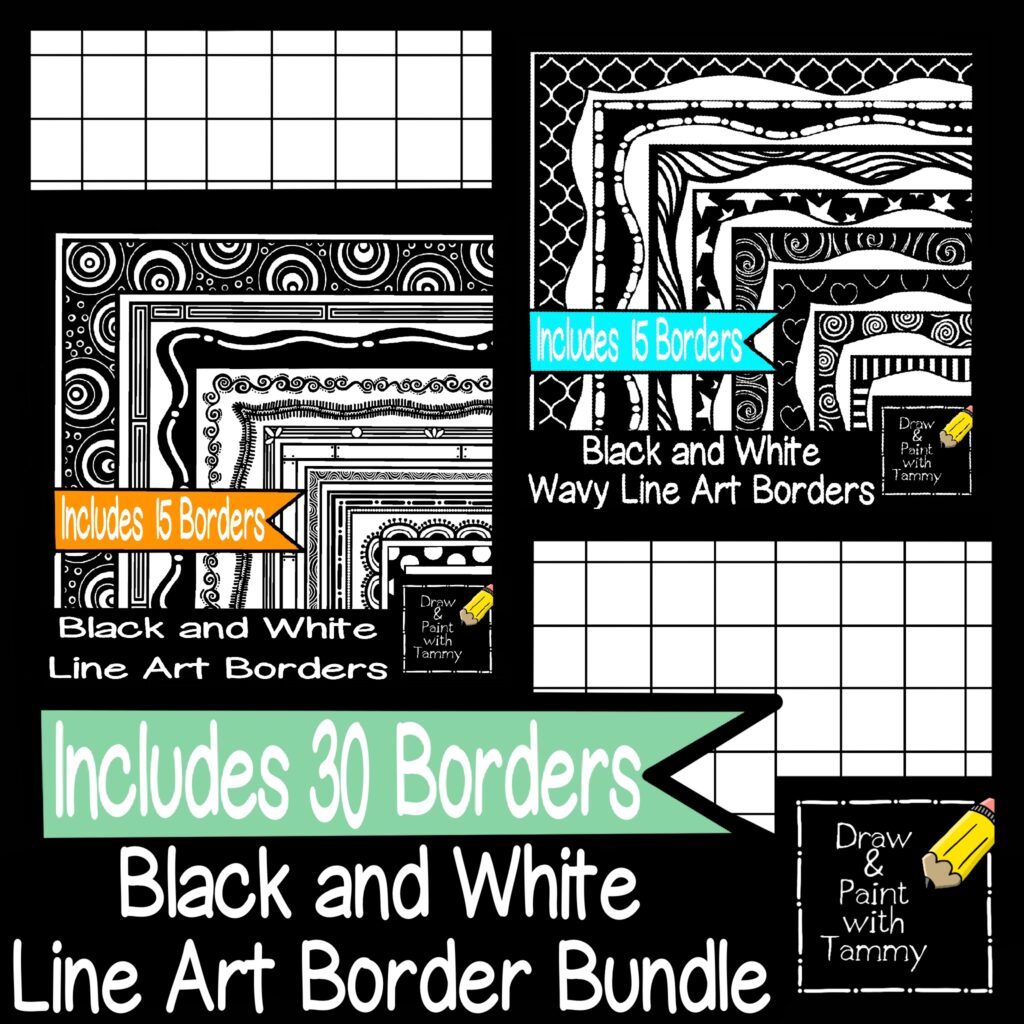 15 Black and White Line Art Borders | Made By Teachers