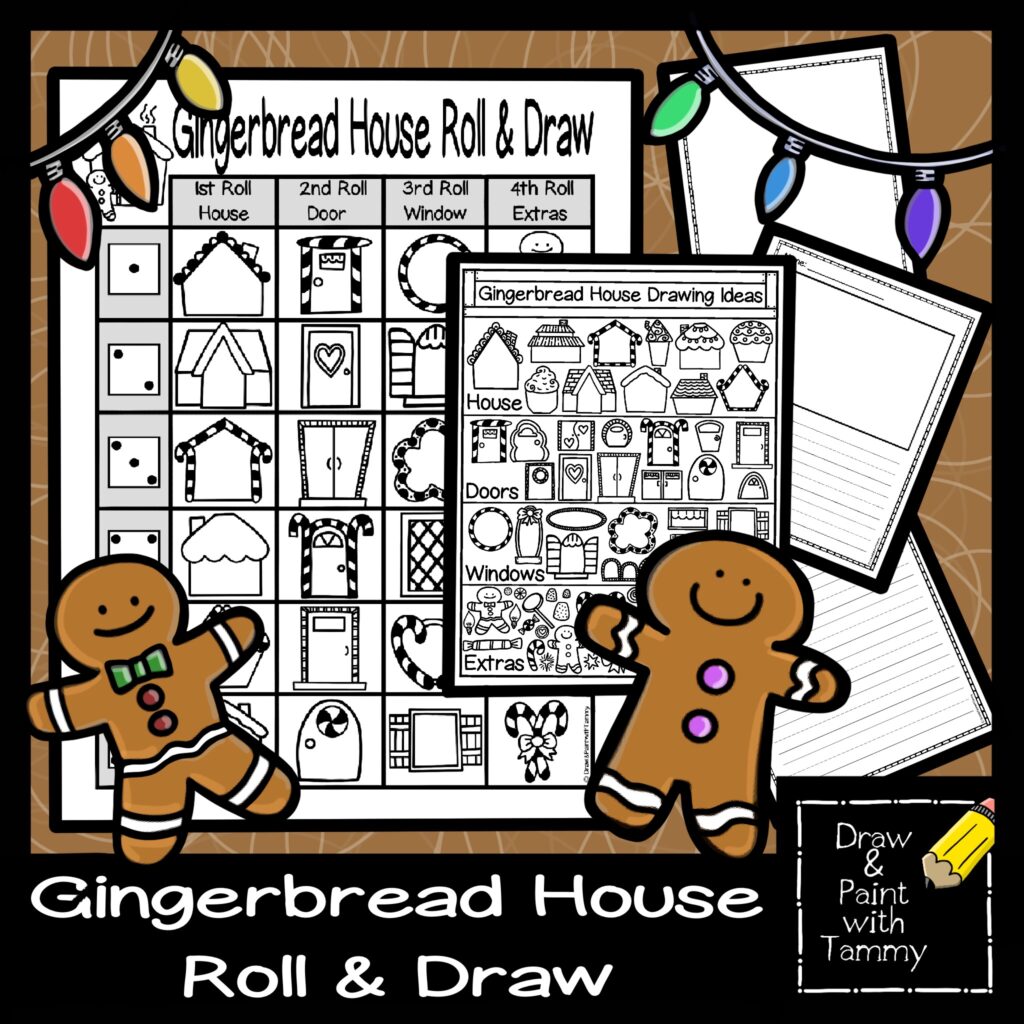 Gingerbread House Roll and Draw Art Activity | Made By Teachers