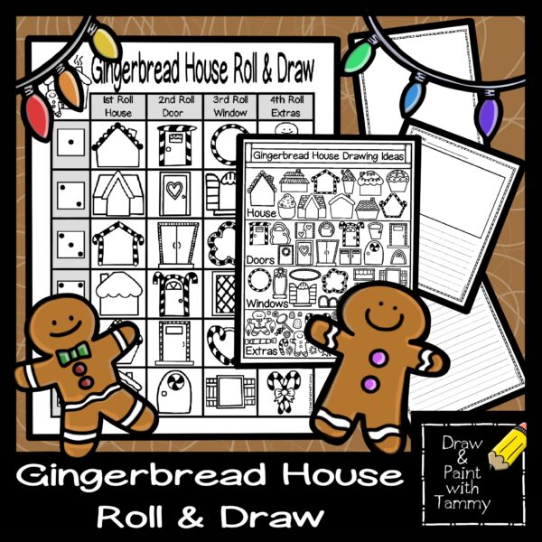 Gingerbread House Roll and Draw Art Activity | Made By Teachers