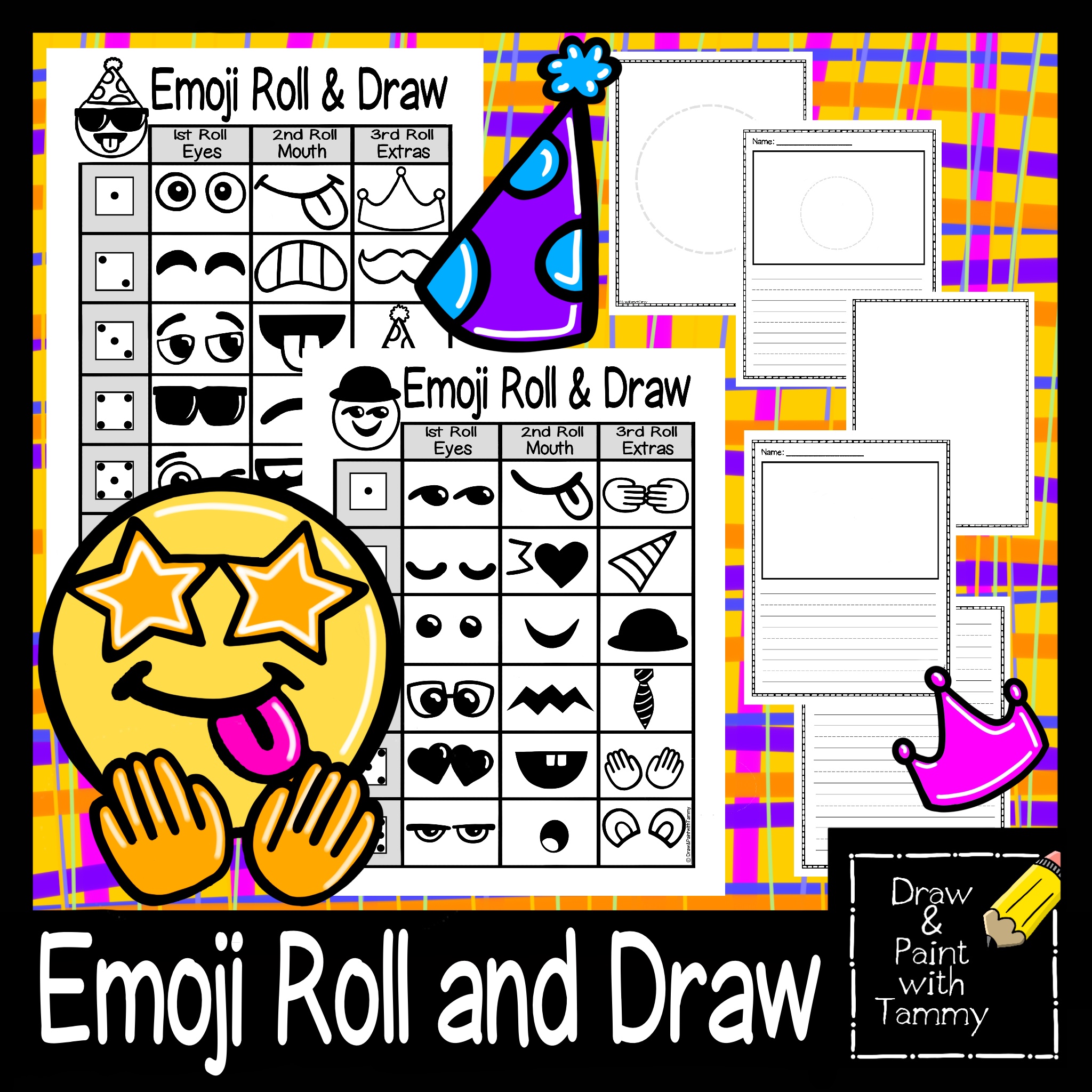 Video Game Roll and Draw Printable Art Game and Art Sub Lesson | Made ...