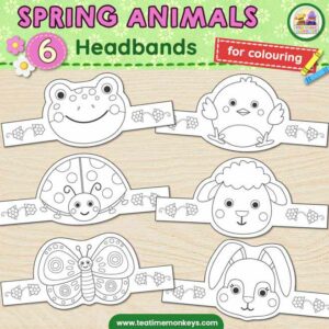 SPRING ANIMALS HEADBANDS For Coloring - Spring Craft - Made By Teachers