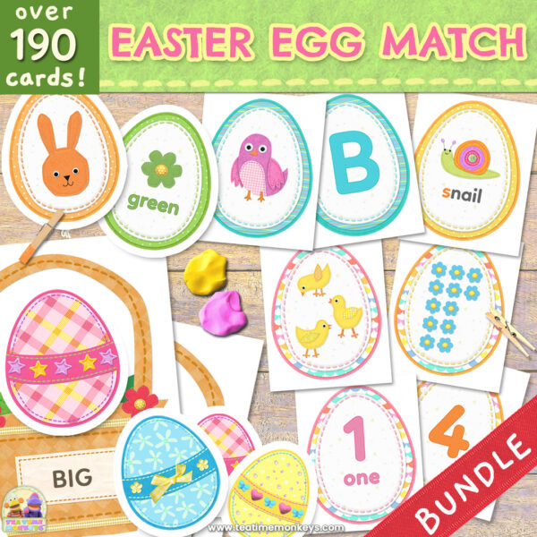 Spring Themed Easter Egg Matching Cards - BUNDLE | Made By Teachers