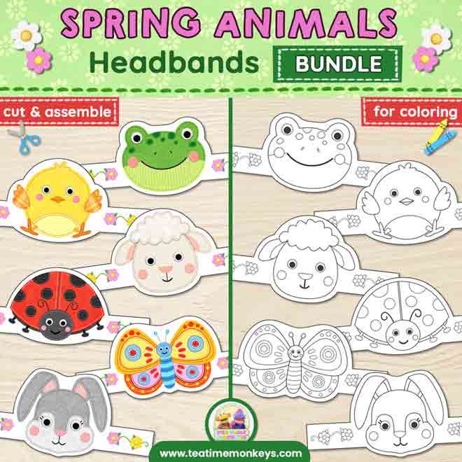 SPRING ANIMALS HEADBANDS - BUNDLE - Spring Craft | Made By Teachers