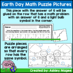 Earth Day Math Puzzle Pictures with Writing Activity: Addition ...